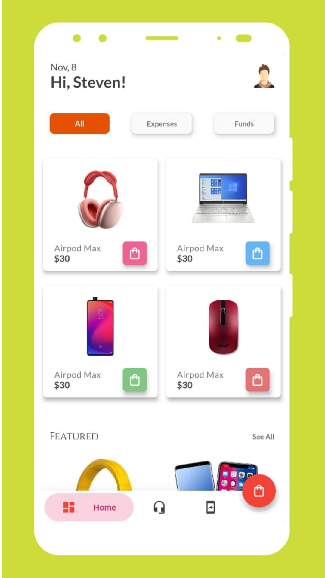 Shopping Page Ui In Flutter For Android And Ios